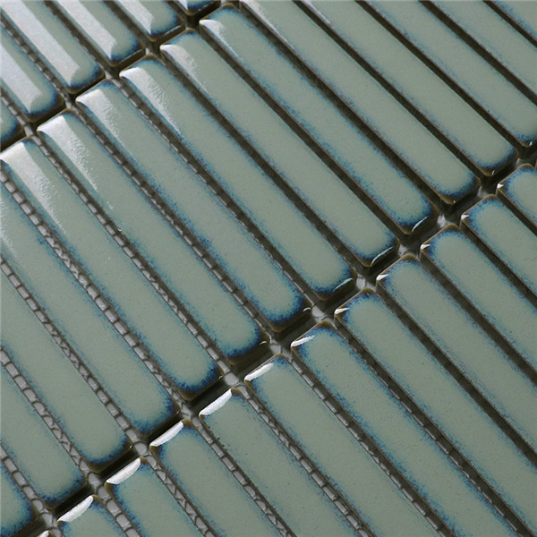 Premium Glazed Stackbond Ceramic Green Mosaic Tiles Wholesale