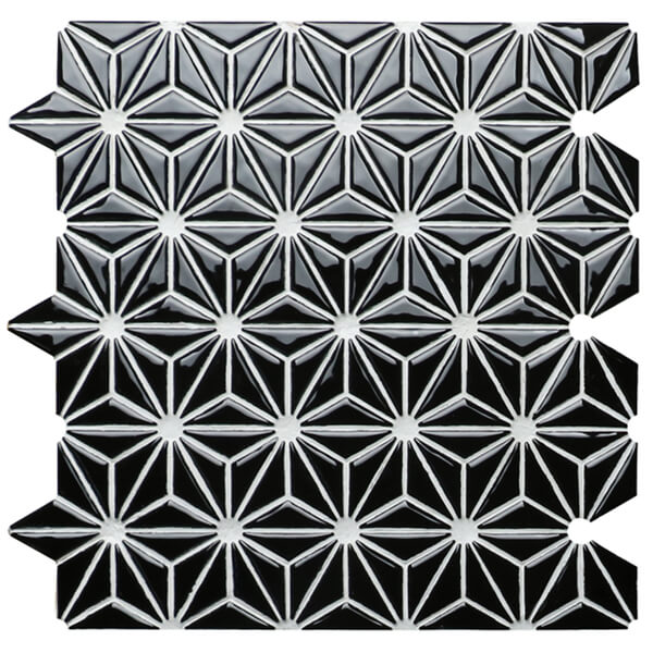 Triangle Flower Pattern Ceramic Wall Mosaic Tile for Sale