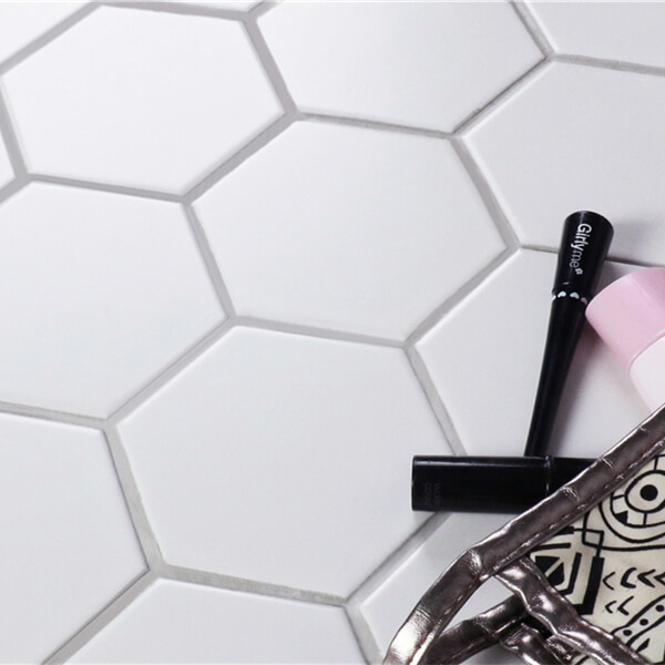Popular 4'' Porcelain Hexagon Mosaic Floor Tiles for Kitchen Bathroom