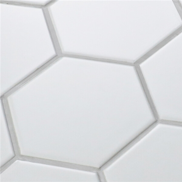 Popular 4'' Porcelain Hexagon Mosaic Floor Tiles for Kitchen Bathroom