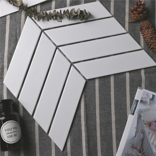 Pure White Herringbone Mosaic Tile Fish Bone Wall Tile Wholesale