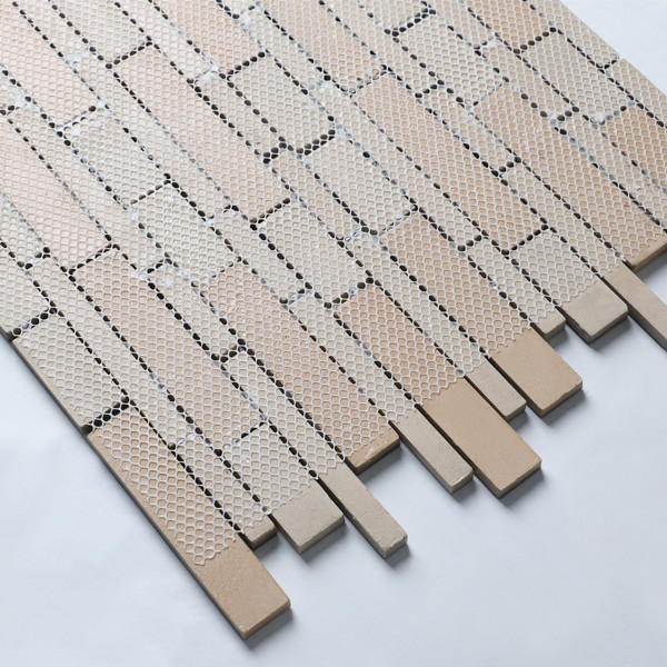 Grey Matte Random Strip Ceramic Mosaic Tiles Manufacturer