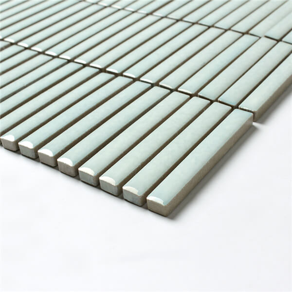 Premium Blossom Texture Finger Strip Mosaic Tile Green Stackbond Wholesale