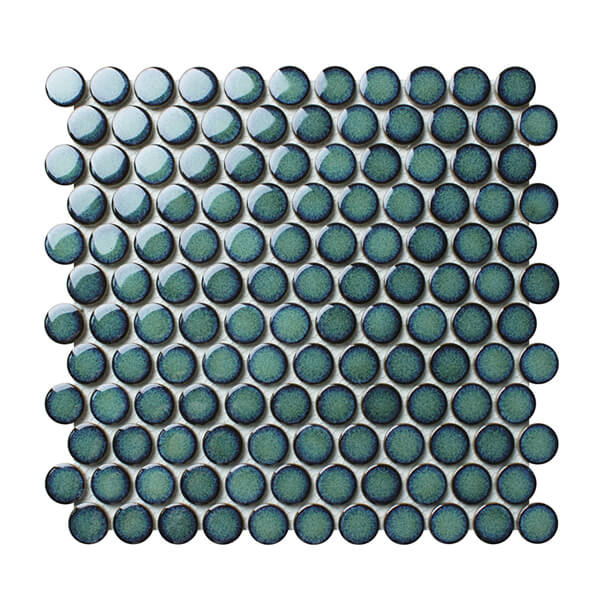 Best Selling Turquoise Ceramic Porcelain Green Penny Round Mosaic Tile ...