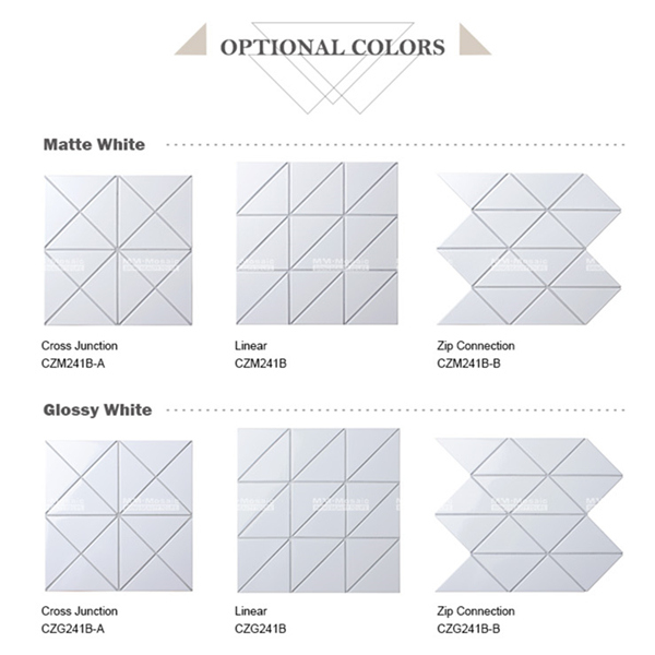 4" Glazed Porcealin Large Triangle Tile Design For Minimalist Interiors