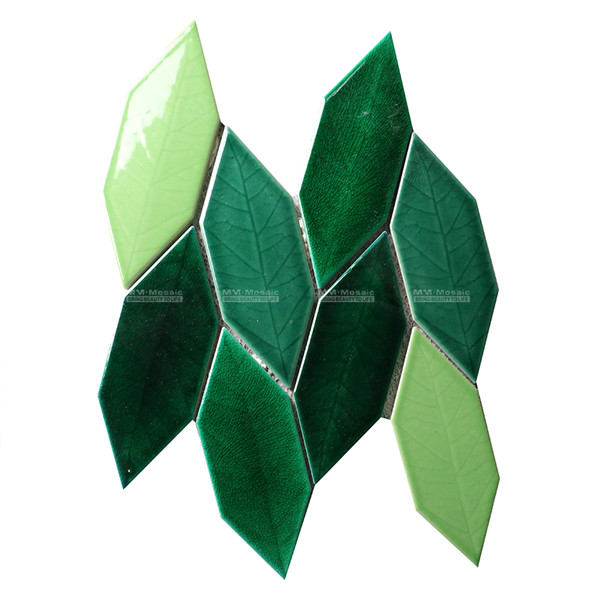 Leaf Shape Tile Handmade Picket Pattern Ceramic Mosaic Tiles | MM-Mosaic