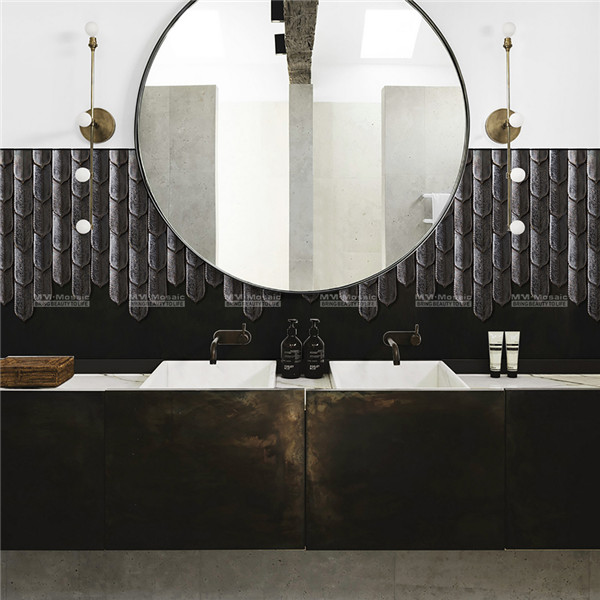 Copper Metallic Handmade Wall Arrow Mosaic Tiles for Hotel Project | MM ...