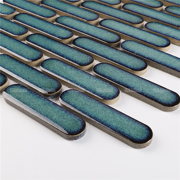 Wholesale Dark Green Oval Porcelain Mosaic Tiles for Kitchen Backsplash ...