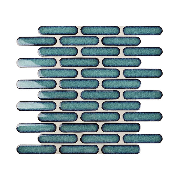 Wholesale Dark Green Oval Porcelain Mosaic Tiles for Kitchen Backsplash ...