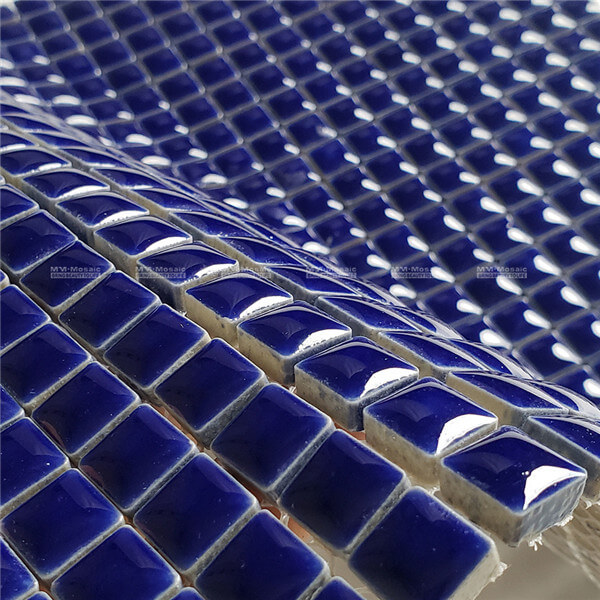 11*11mm Dark Blue Porcelain Small Square Mosaic Tiles for Kitchen Wall ...