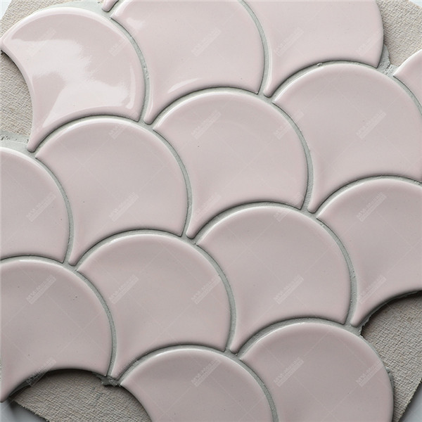 Wholesale Fish Scale Pink Ceramic Mosaic Tiles for Bathroom Project ...
